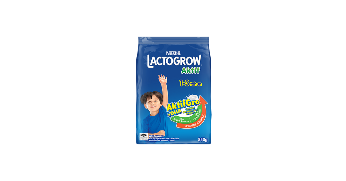 LACTOGROW Aktif 1-3 Formula Milk | Nestle ParenTeam